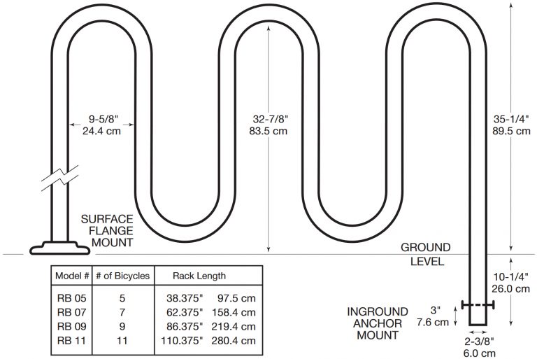 Technical Specifications - Ribbon Bike Rack
