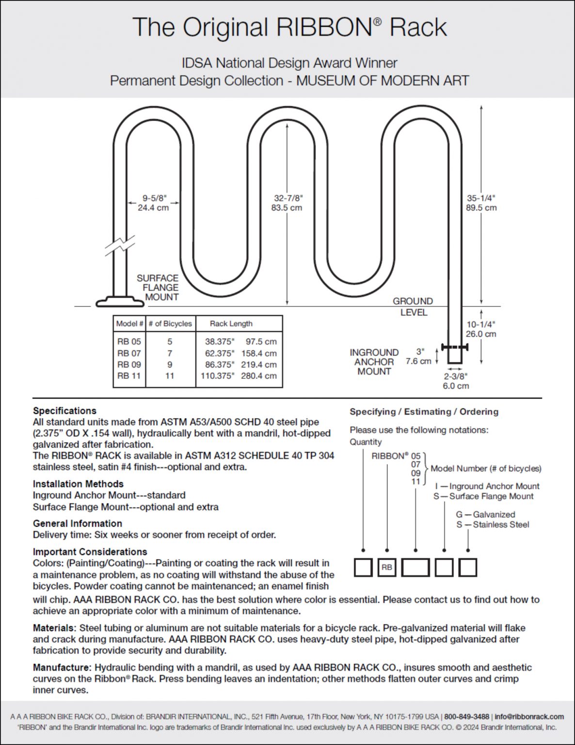 Submittal Package - Ribbon Bike Rack