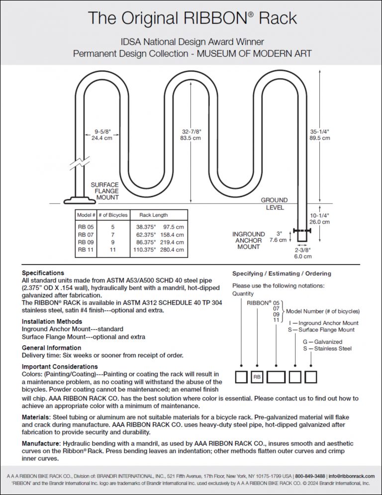 Submittal Package - Ribbon Bike Rack