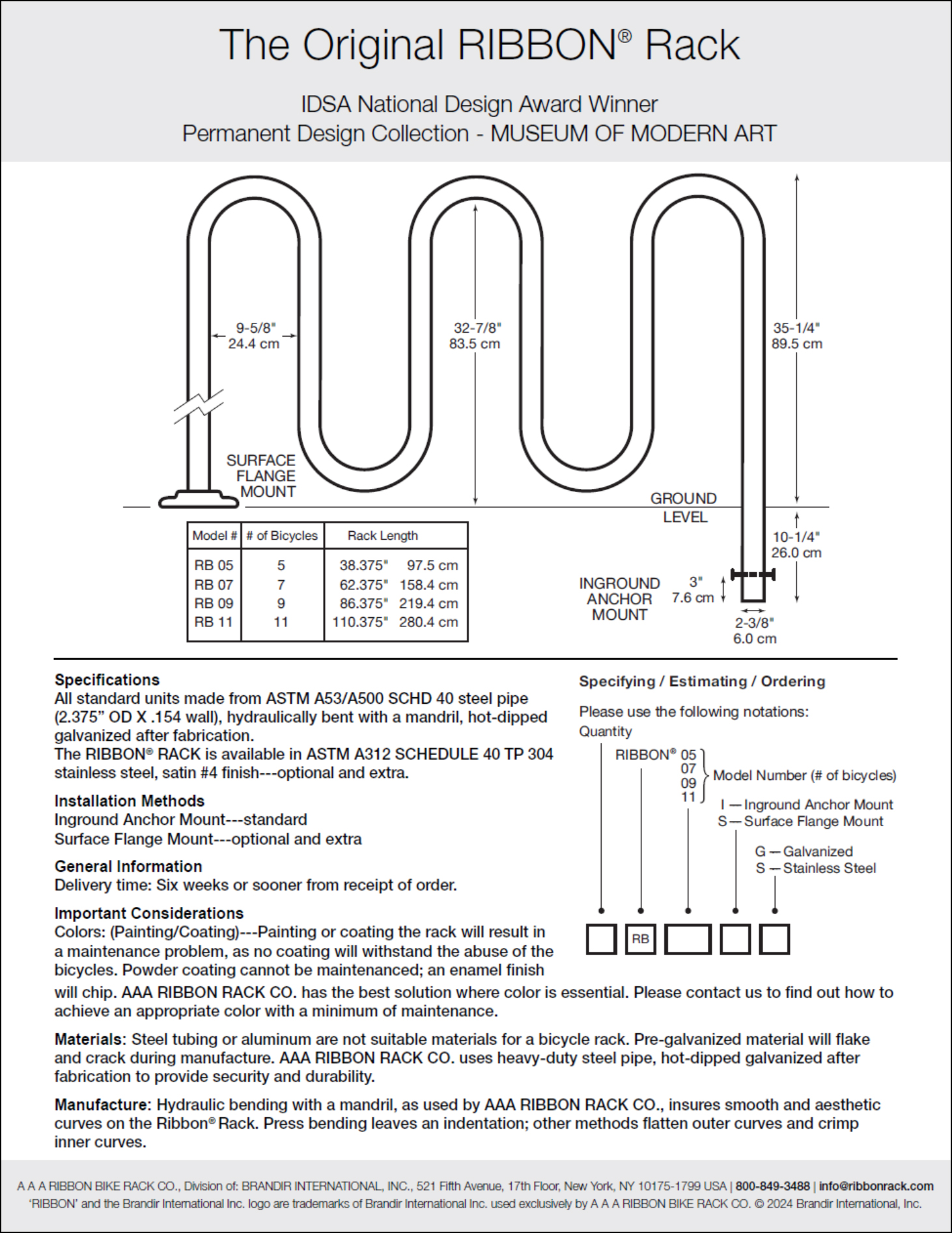 Warranty for Ribbon Bicycle Rack(s) - Ribbon Bike Rack